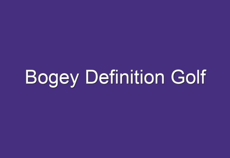 Bogey Definition Golf