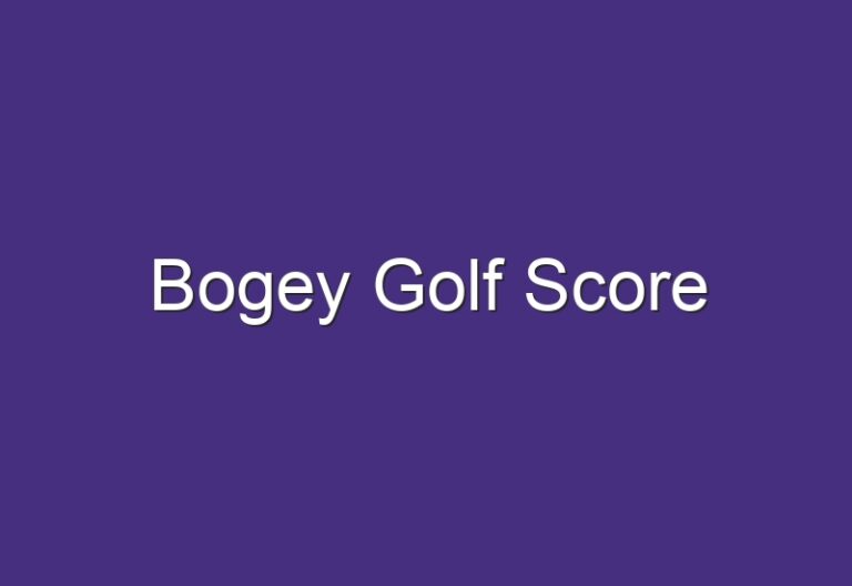 Bogey Golf Score
