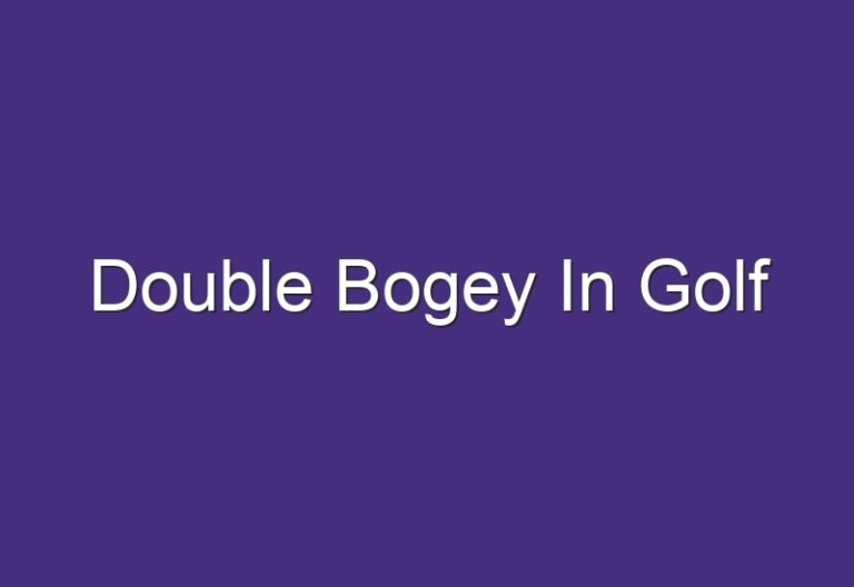 Double Bogey In Golf