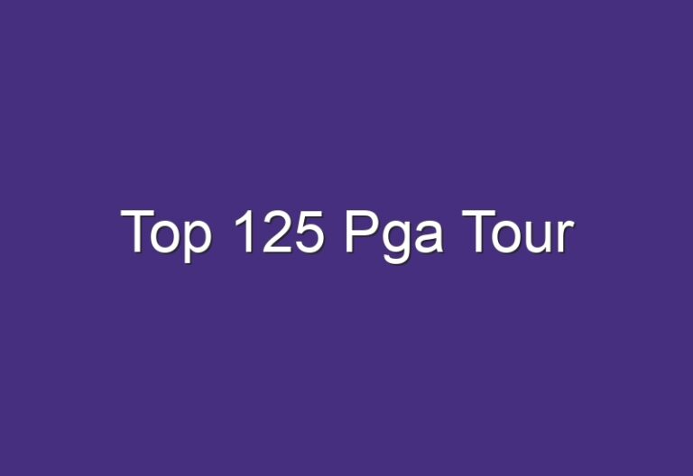 Top 125 Pga Tour