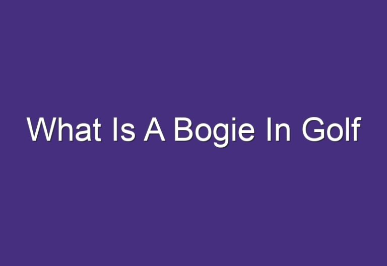 What Is A Bogie In Golf